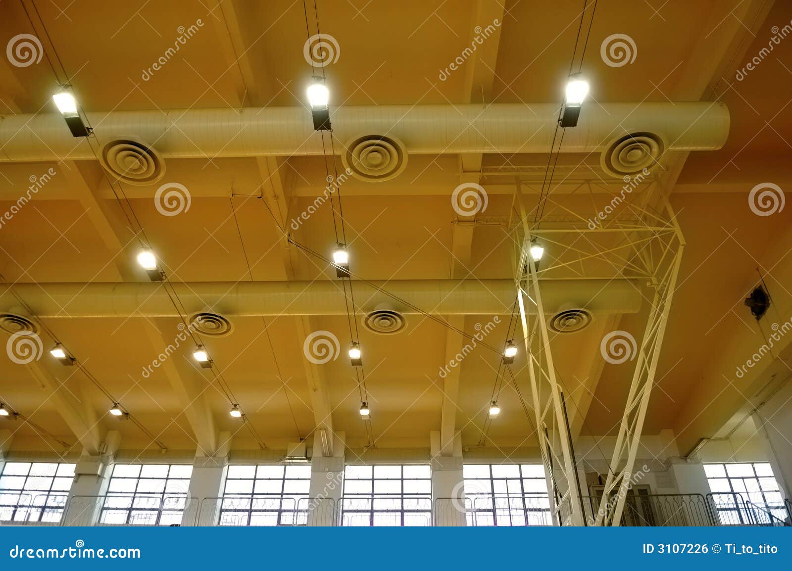 Stadium ceiling stock photo. Image of conditioning, hall - 3107226