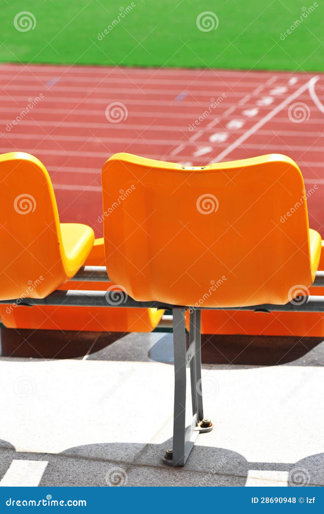 Stadium chairs stock photo. Image of closeup, tracks - 28690948