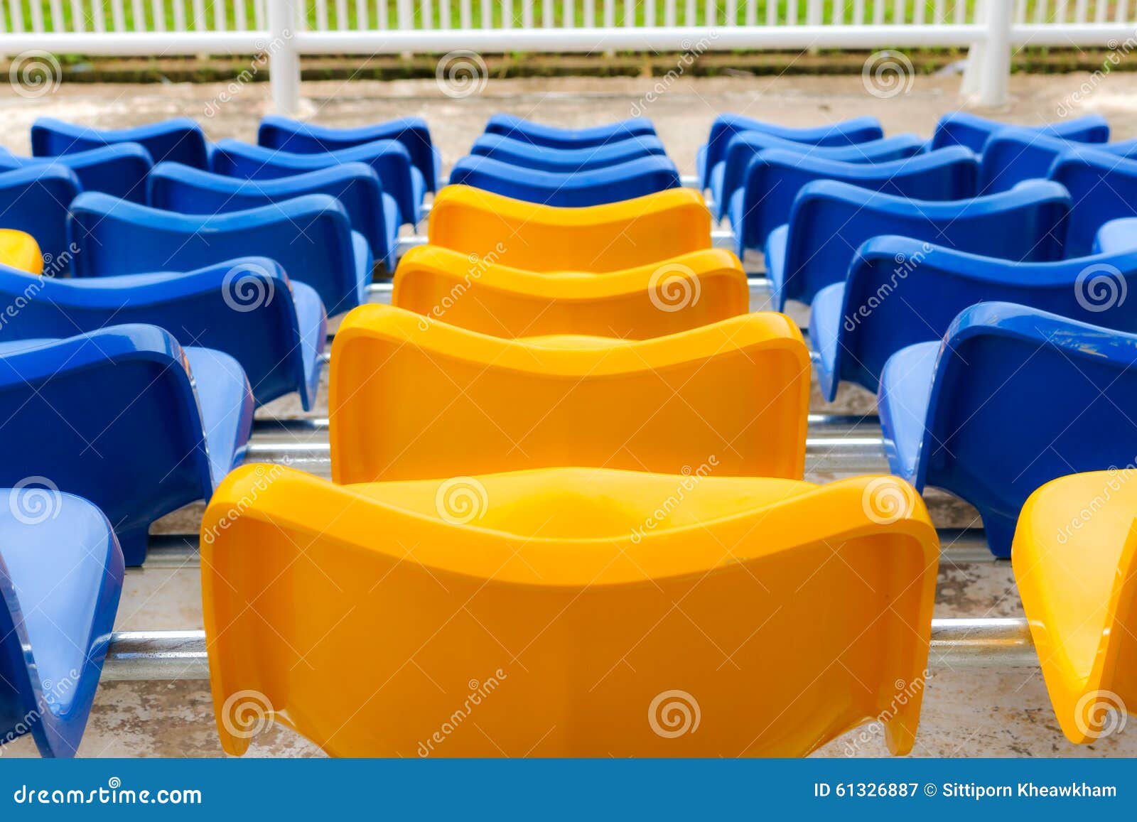 Stadium chairs stock image. Image of games, green, locations - 61326887