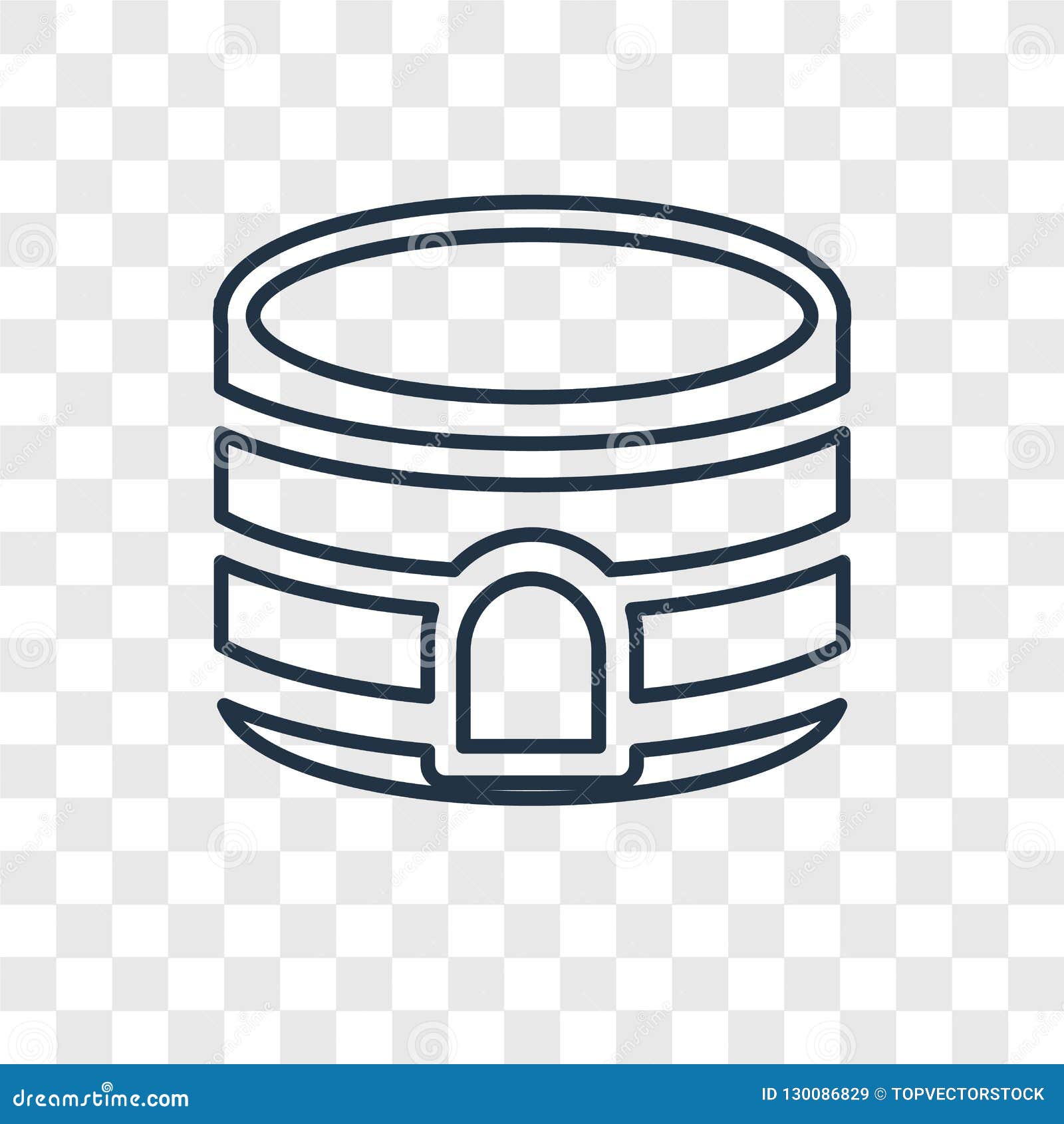 Stadium Concept Vector Linear Icon Isolated on Transparent Background ...