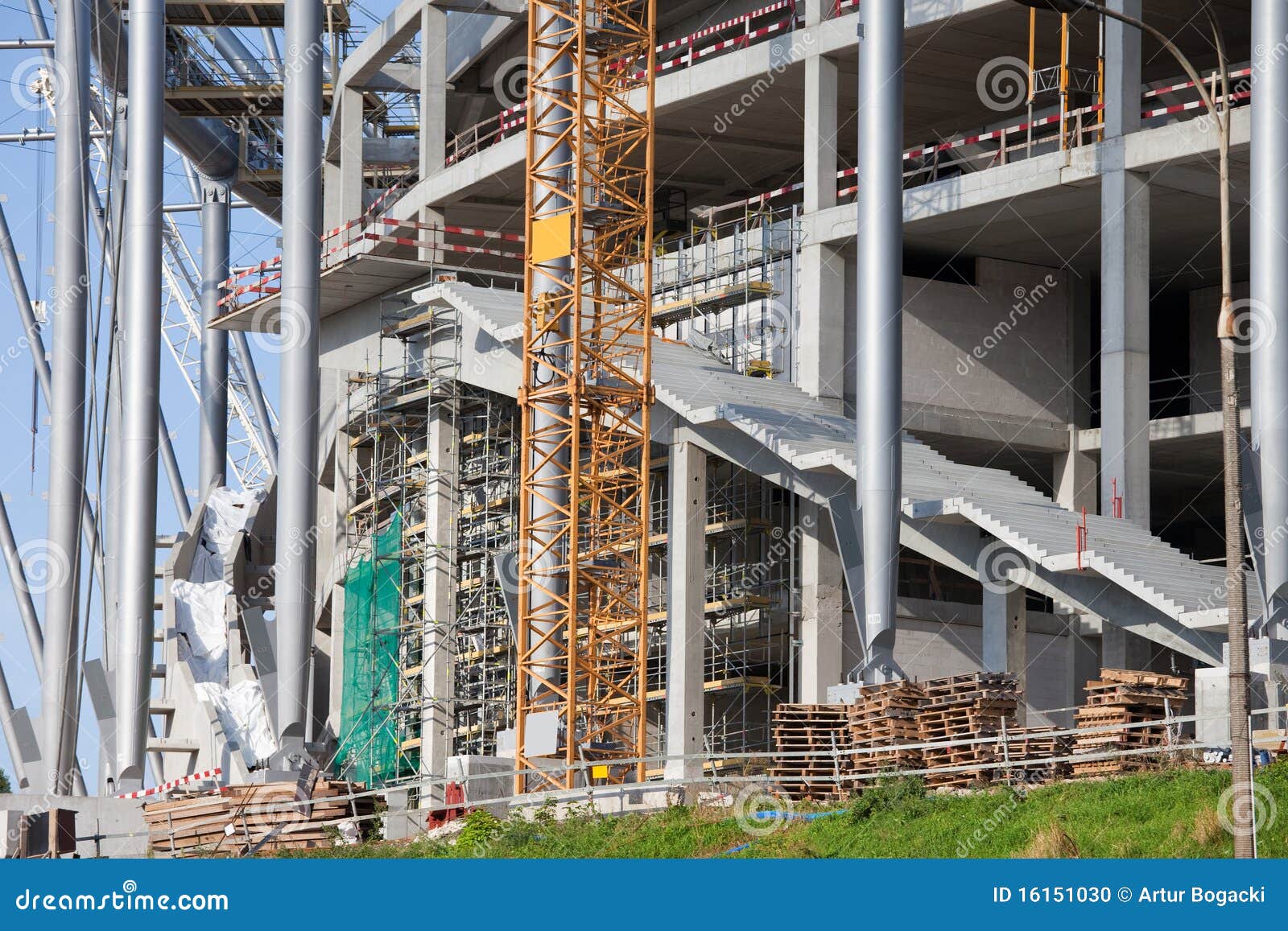 Stadium Construction Site stock photo. Image of technology - 16151030