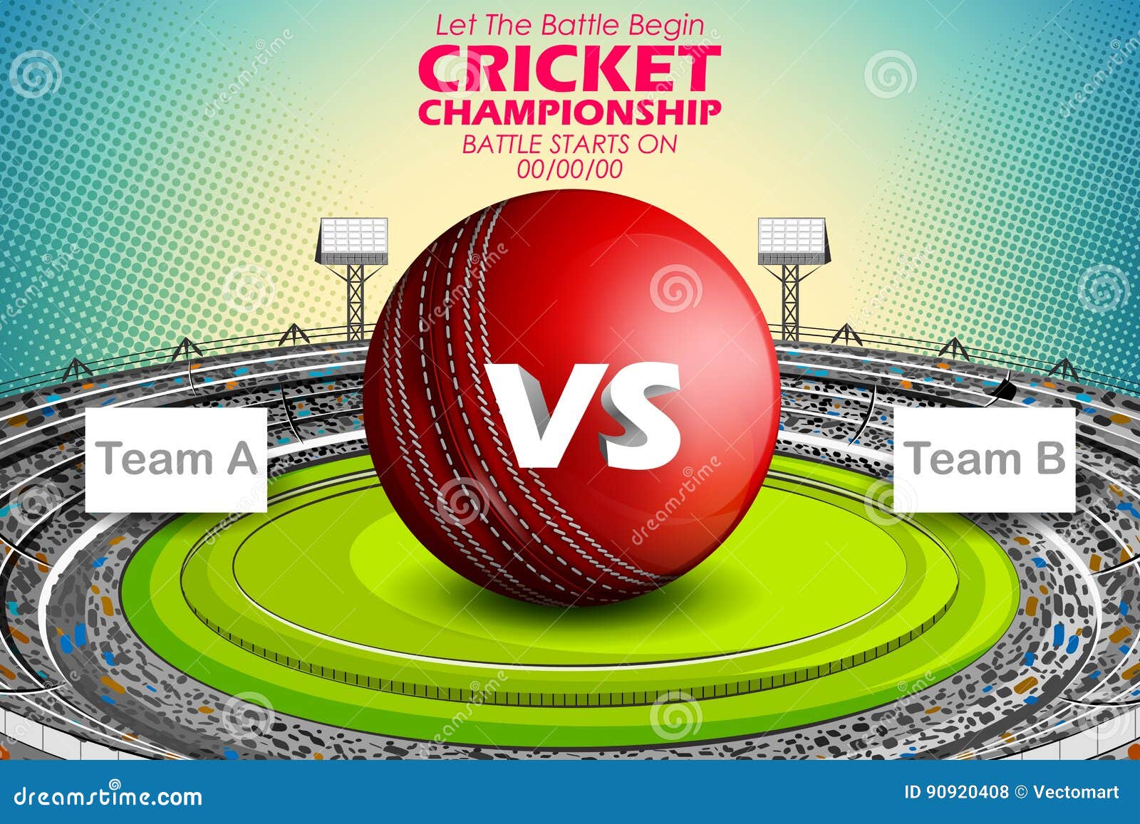 Stadium Cricket Pitch Vs Versus Text Stock Illustrations – 5 Stadium ...