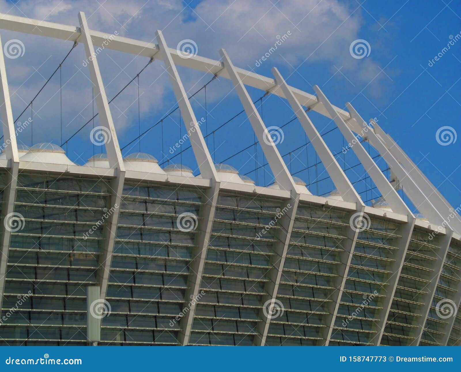 Columns of the Stadium Tower in the Clear Sky Stock Image - Image of ...
