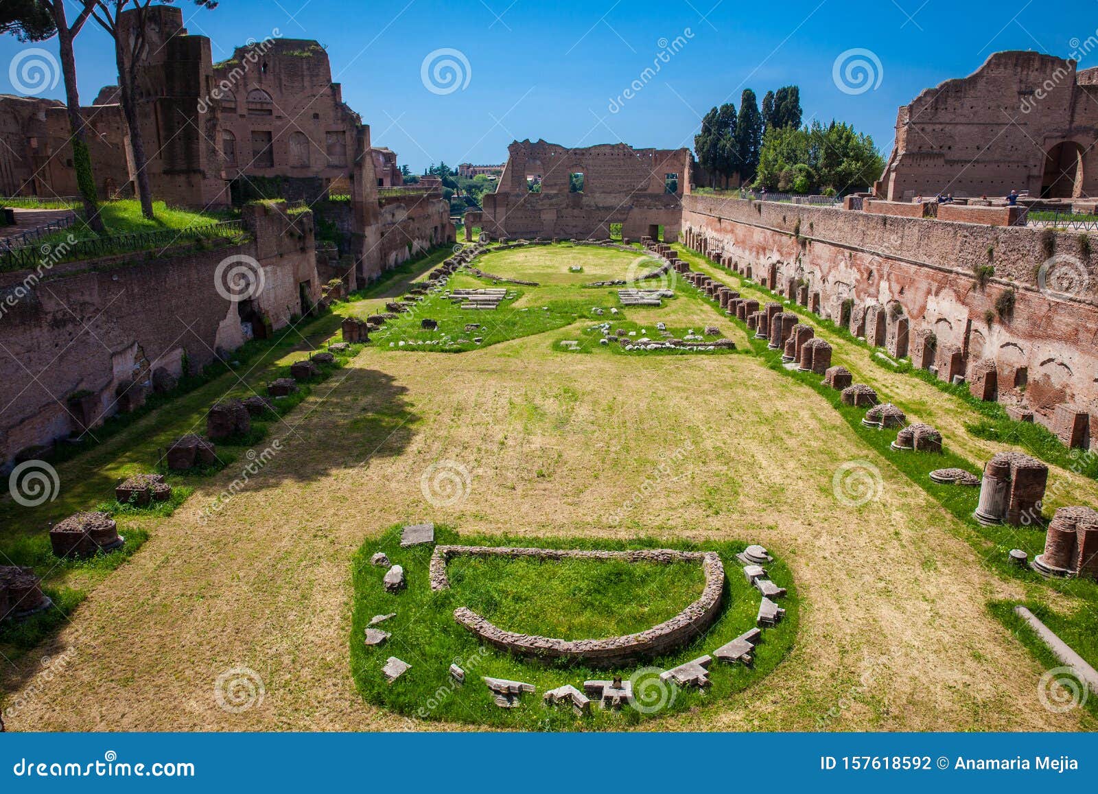 Stadium of Domitian on the Palatine Hill in Rome Stock Photo - Image of ...