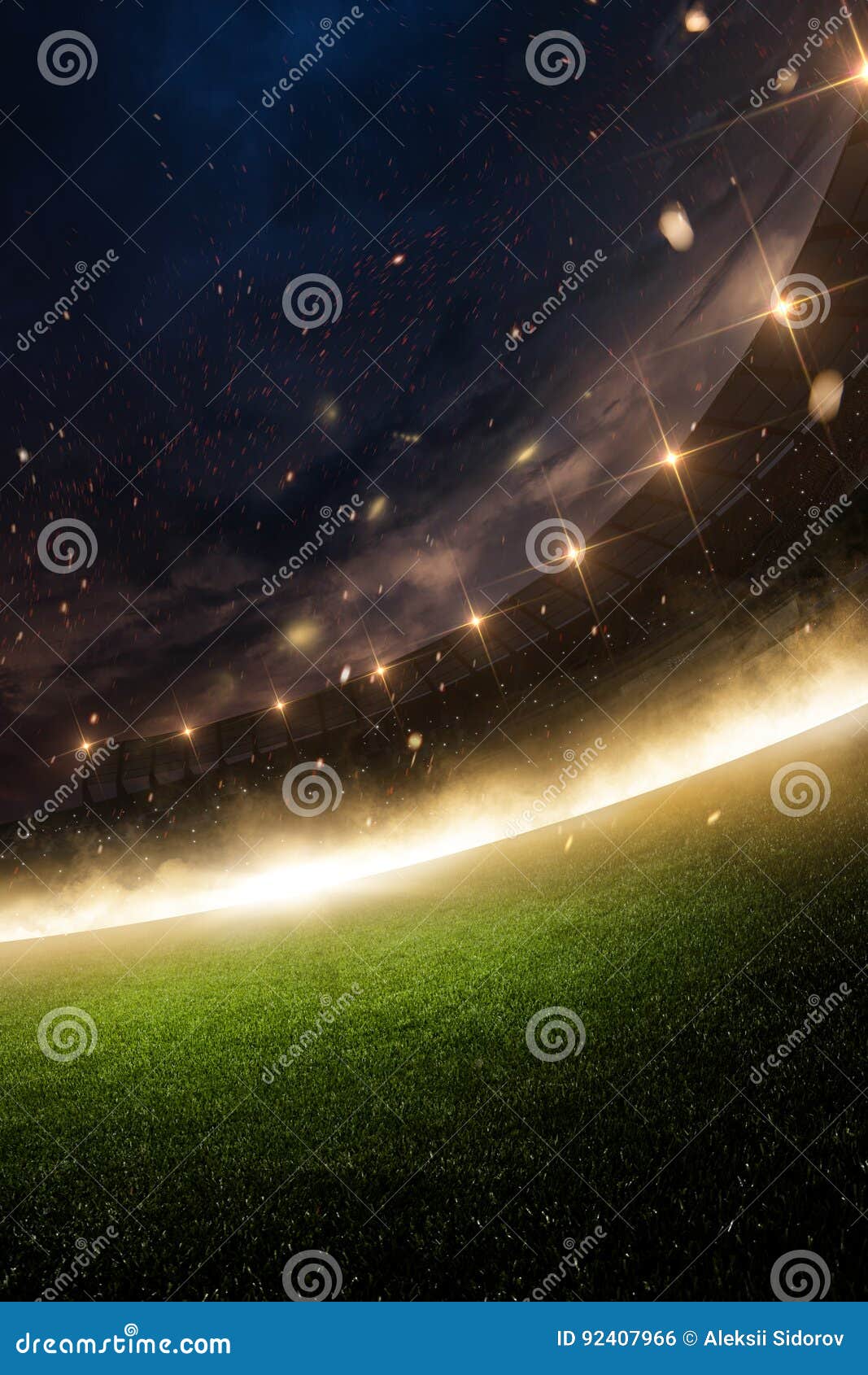 Stadium in Fire, Smoke and Night Stock Photo - Image of outdoors ...