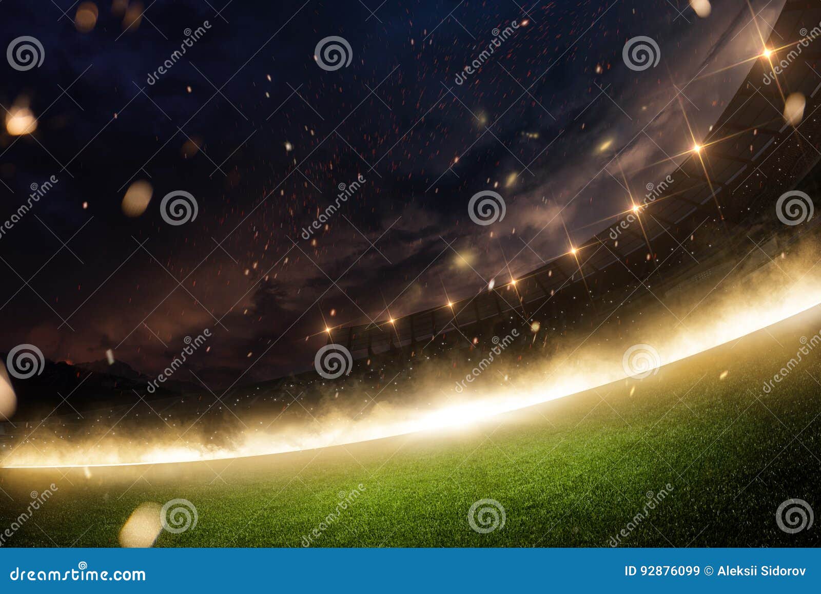 Stadium in Fire, Smoke and Night Stock Image - Image of space, grass ...