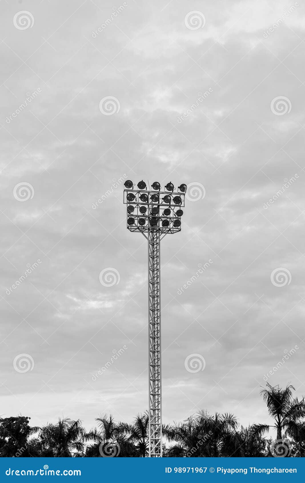 Stadium Floodlight Tower With Reflectors Royalty-Free Stock Photography ...