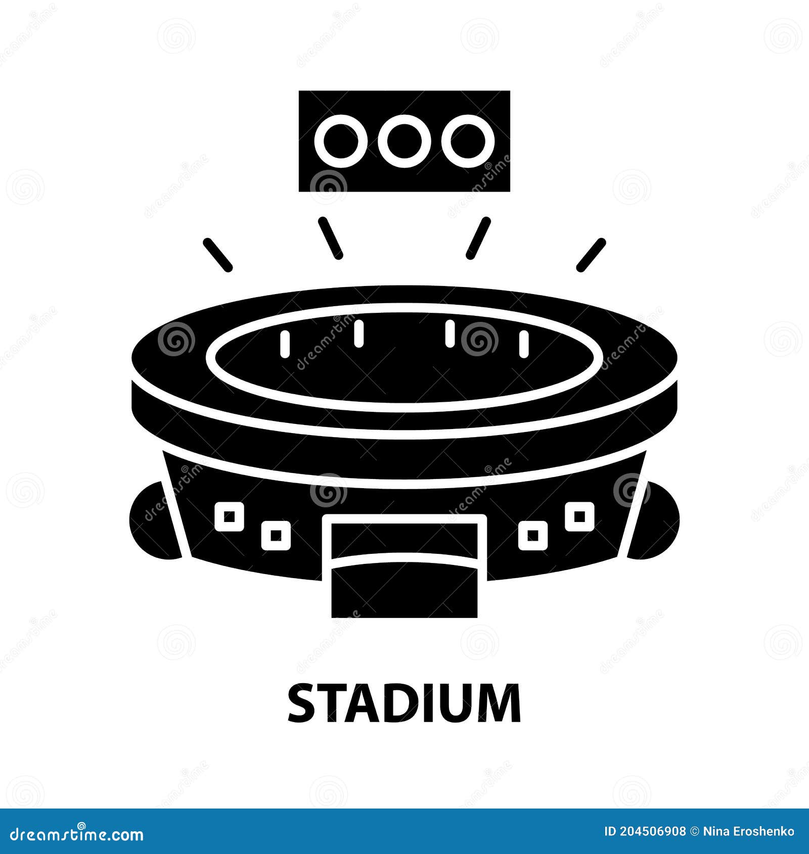 Stadium Icon, Black Vector Sign with Editable Strokes, Concept ...