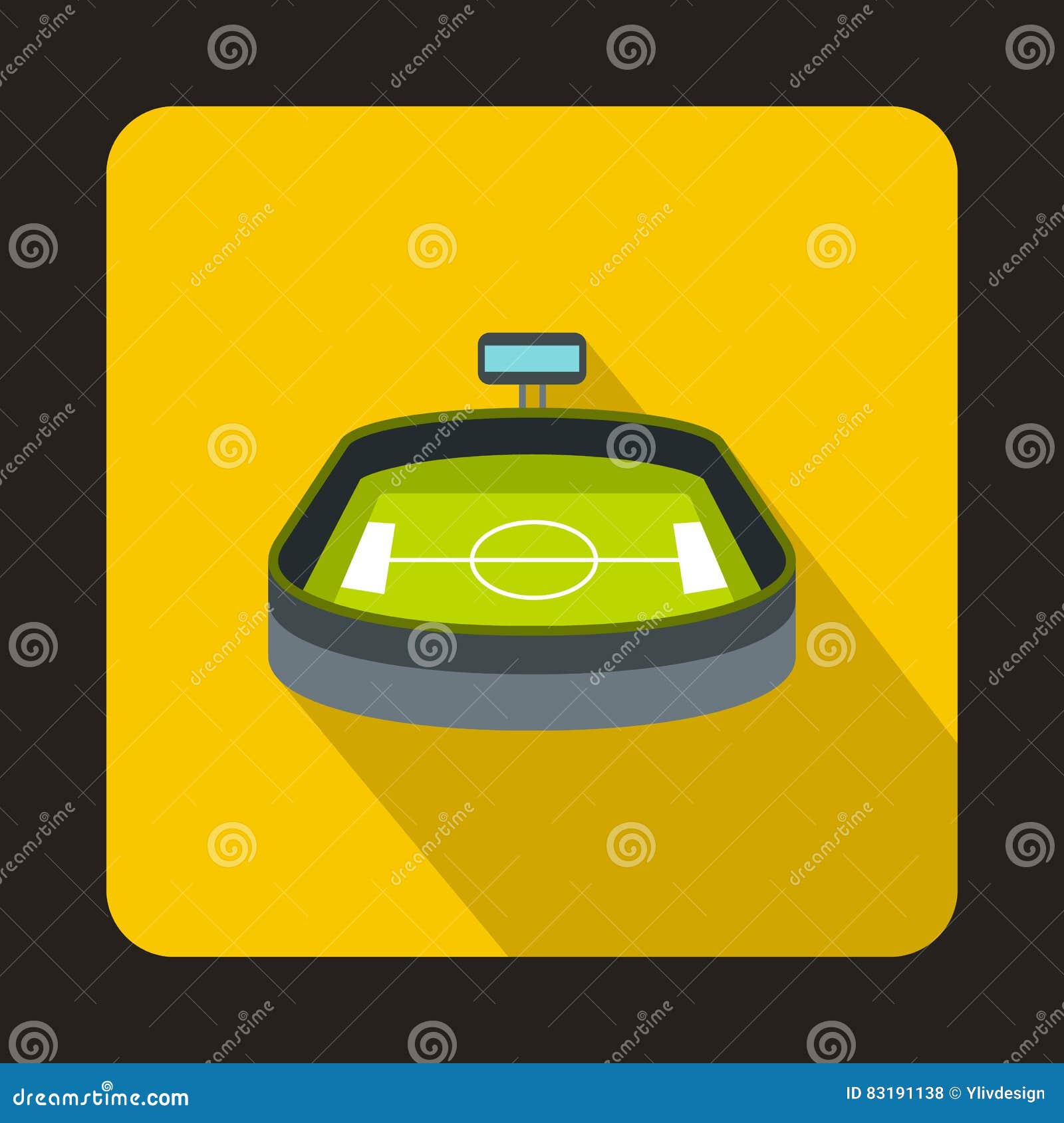 Stadium icon, flat style stock vector. Illustration of graphic - 83191138