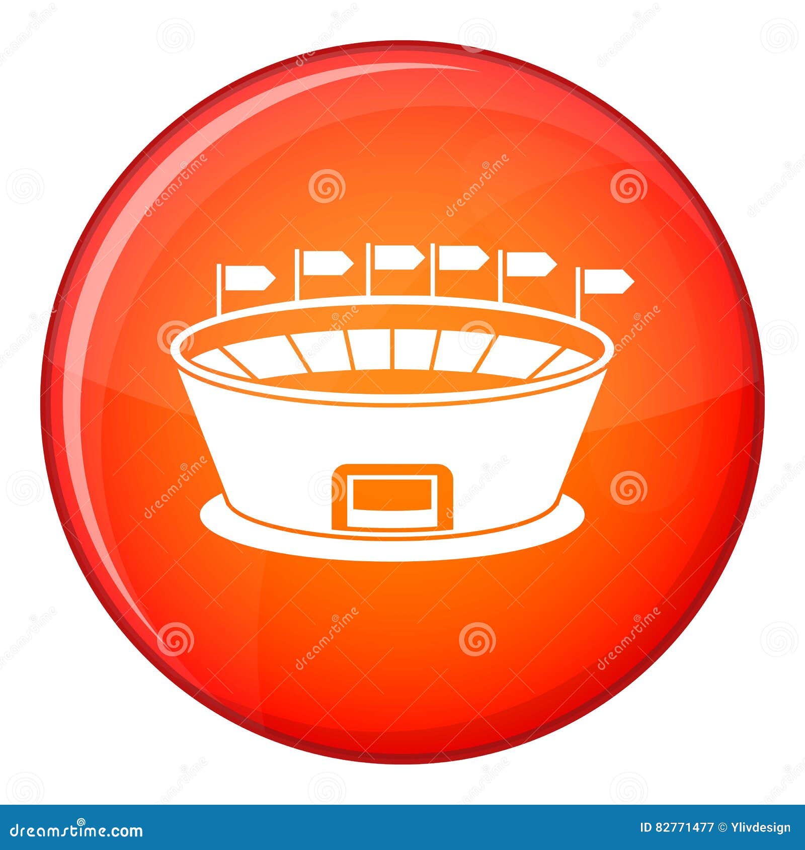 Stadium icon, flat style stock vector. Illustration of exterior - 82771477