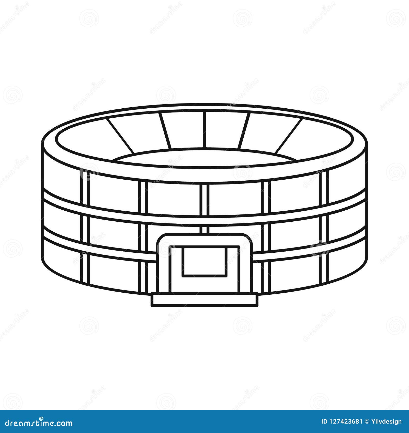 Stadium Icon in Outline Style Stock Illustration - Illustration of ...