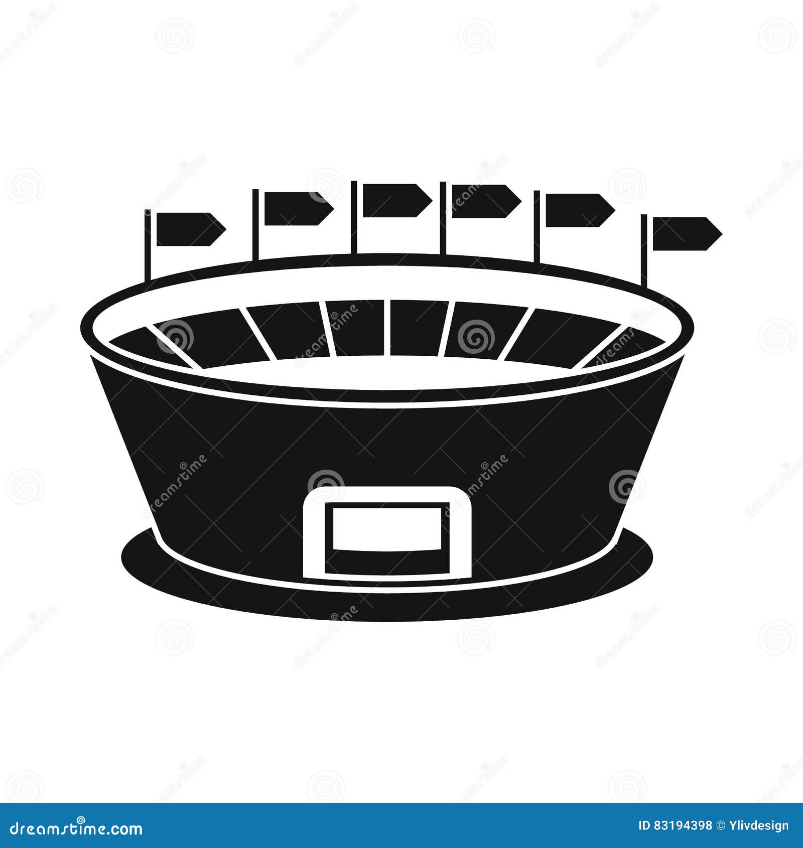 Stadium Icon in Simple Style Stock Vector - Illustration of facade ...