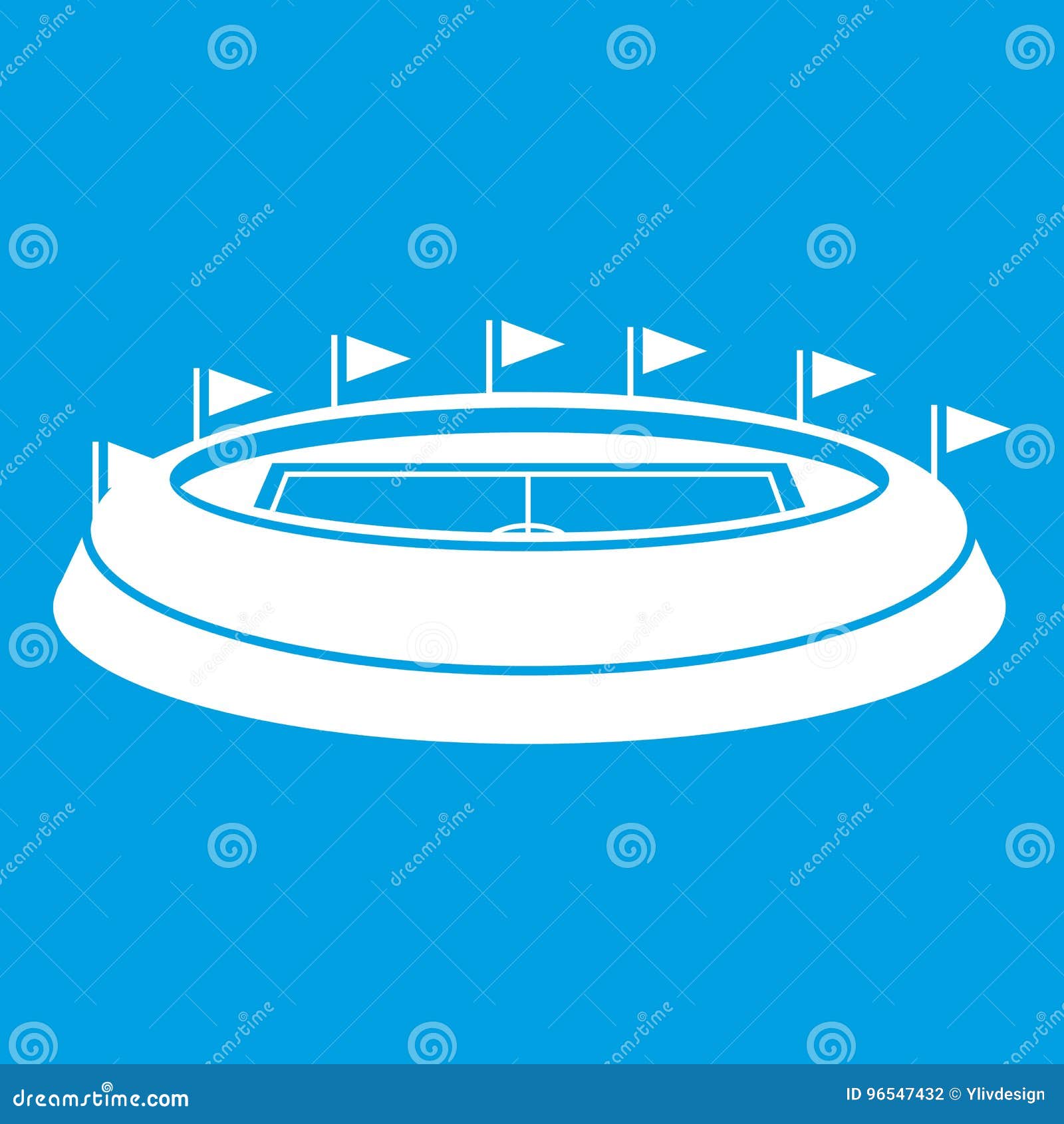 Stadium icon white stock vector. Illustration of athlete - 96547432