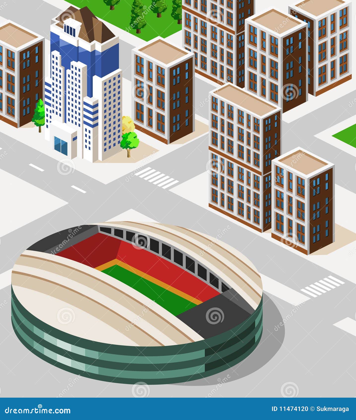 Stadium Isometric stock vector. Illustration of isometric - 11474120