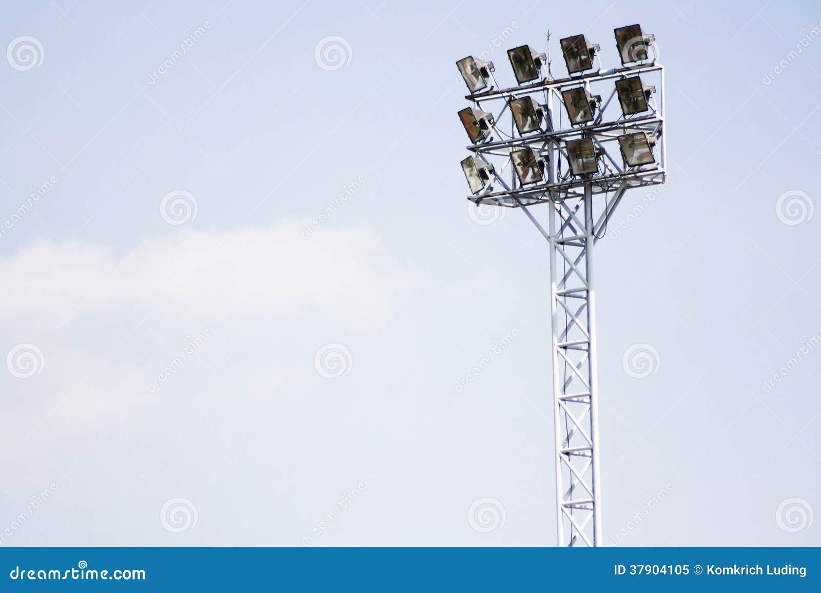 Stadium light poles stock image. Image of steel, lamp - 37904105
