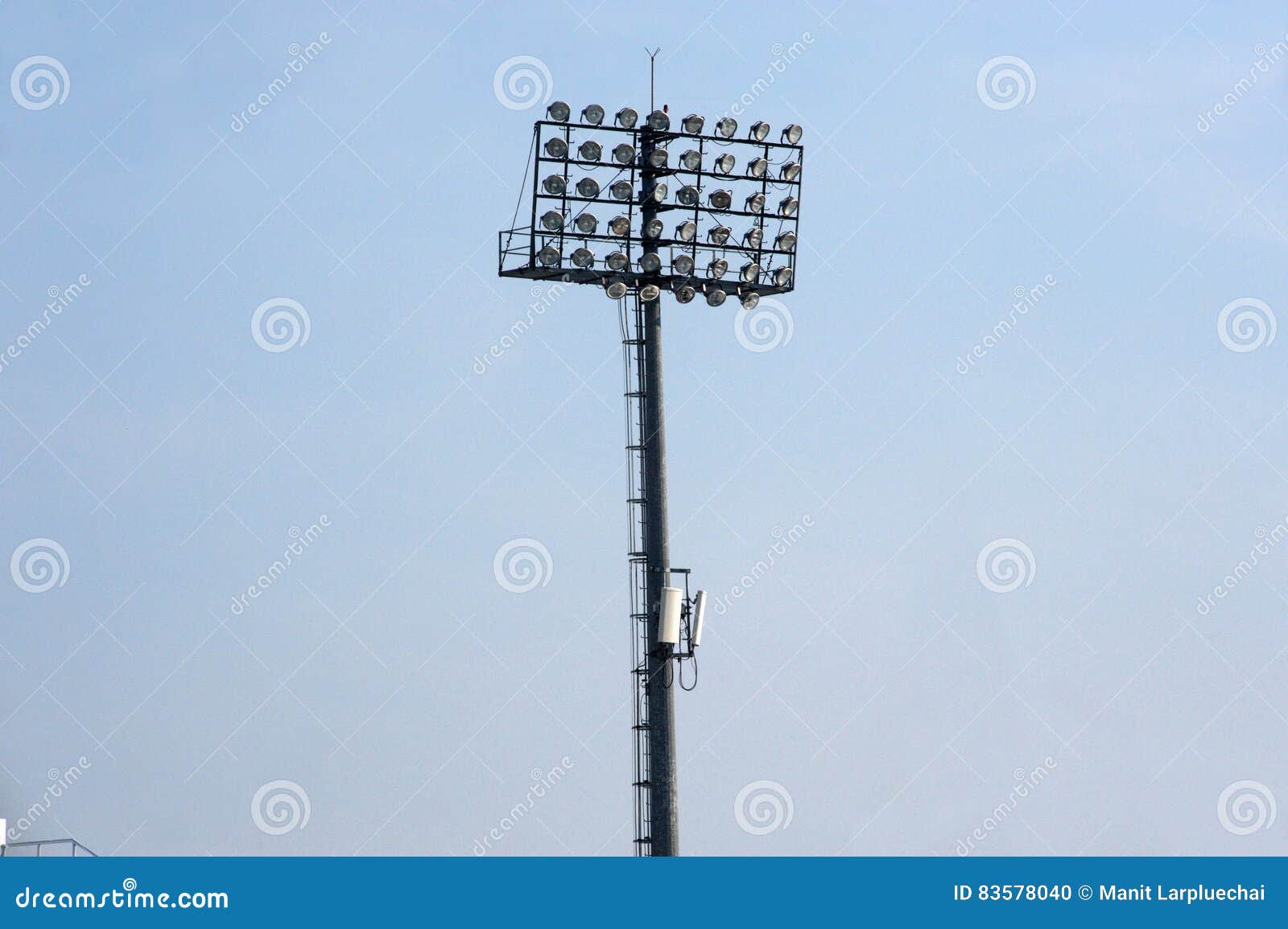 Stadium lighting poles stock photo. Image of football - 83578040