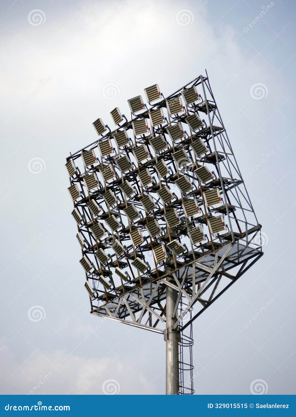 Stadium Lighting with Sky Backhround Stock Image - Image of modern ...