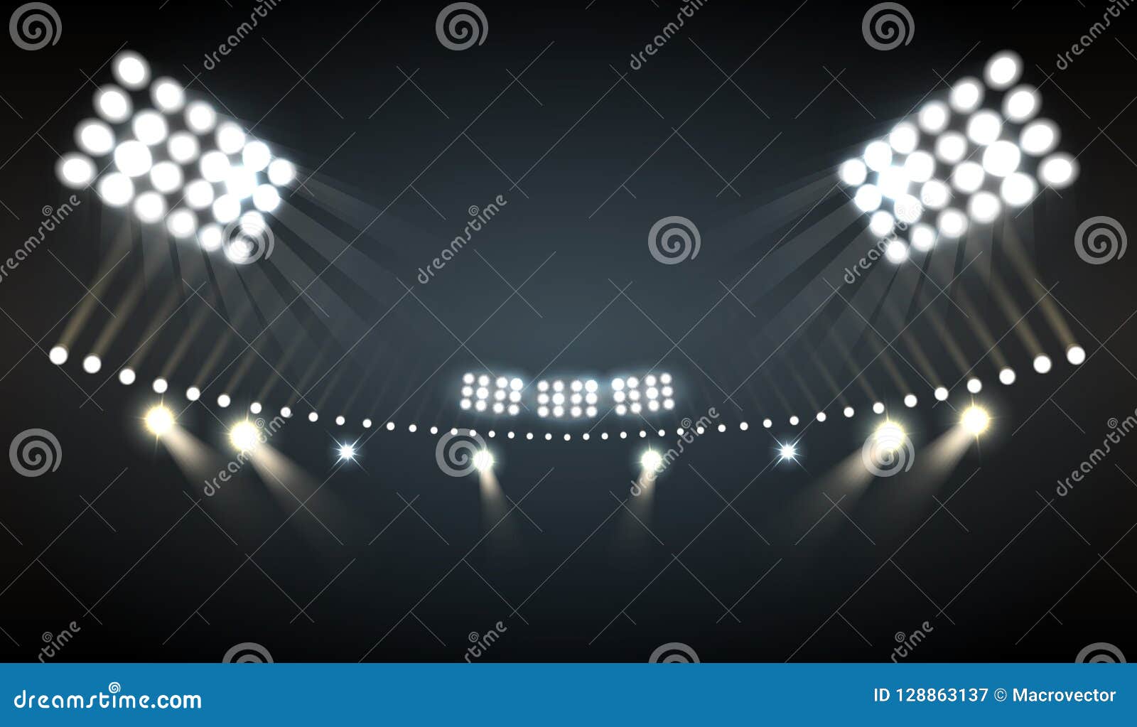 Stadium Lights Effect On A Transparent Background. Vector Illustration ...
