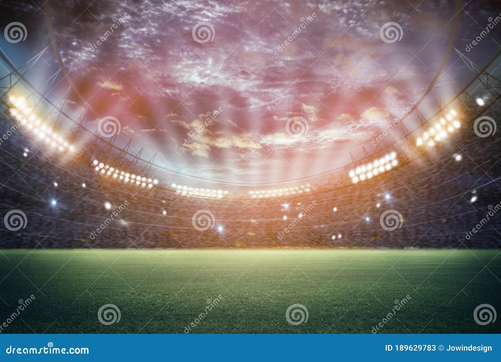 Stadium in Lights and Flashes Stock Image - Image of field, flashes ...