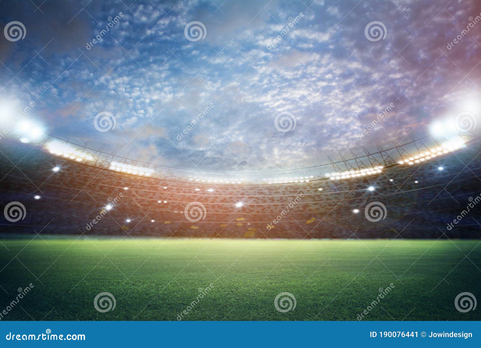 Stadium in Lights and Flashes Stock Image - Image of gleam ...