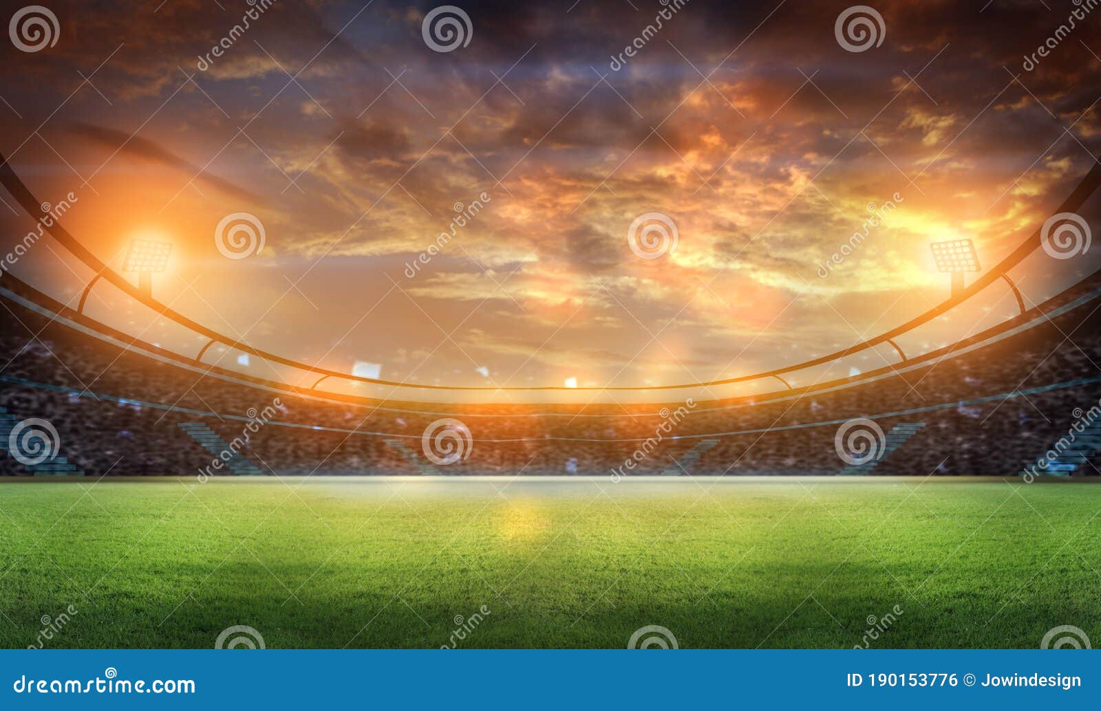 Stadium in Lights and Flashes Stock Photo - Image of illumination, goal ...