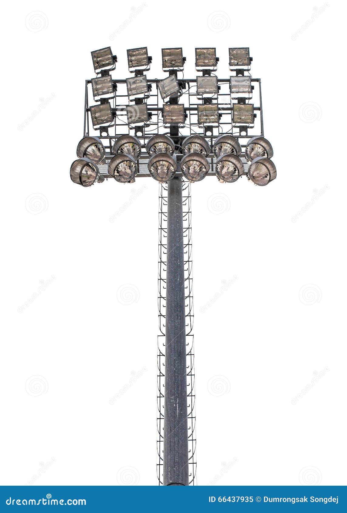 Stadium Lights Isolated on White Background Stock Image - Image of ...