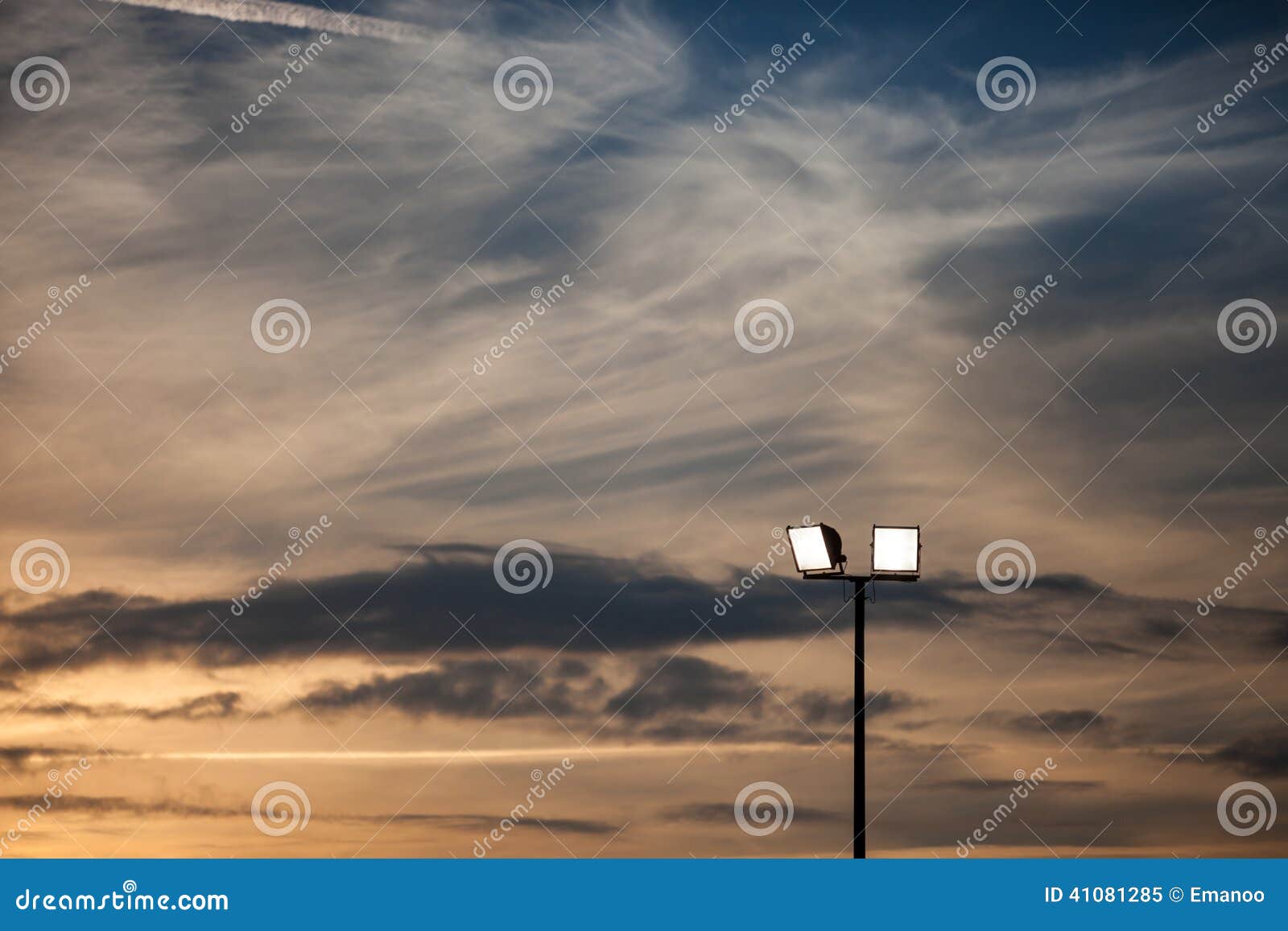 Stadium Lights in Sunset Sky Stock Image - Image of lamp, game: 41081285