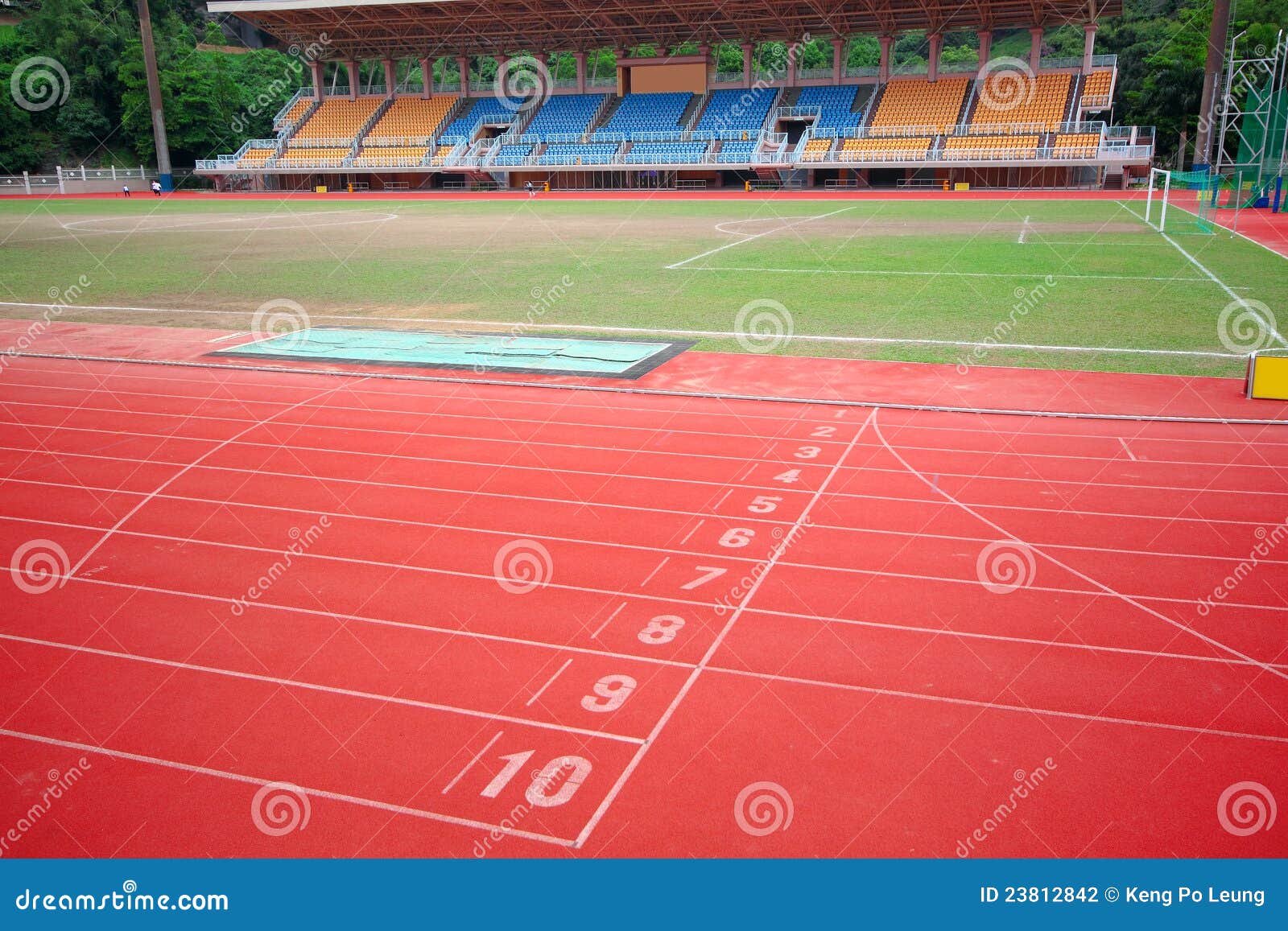 Stadium Main Stand and Running Track Stock Photo - Image of outdoors ...