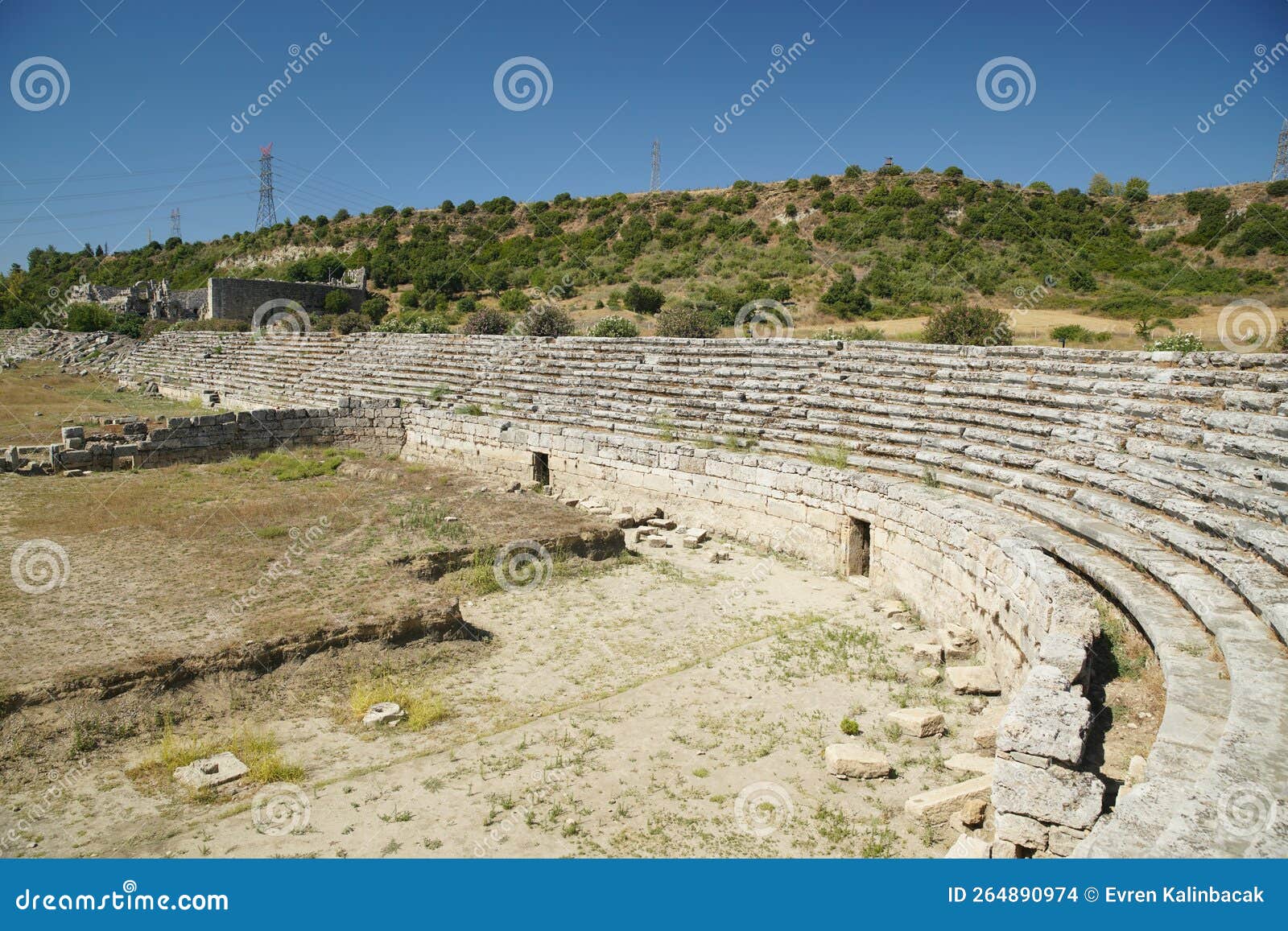 Stadium of Perge Ancient City in Antalya, Turkiye Stock Photo - Image ...