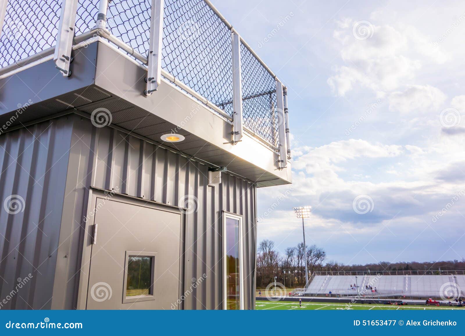 Stadium press box booth stock image. Image of determination - 51653477