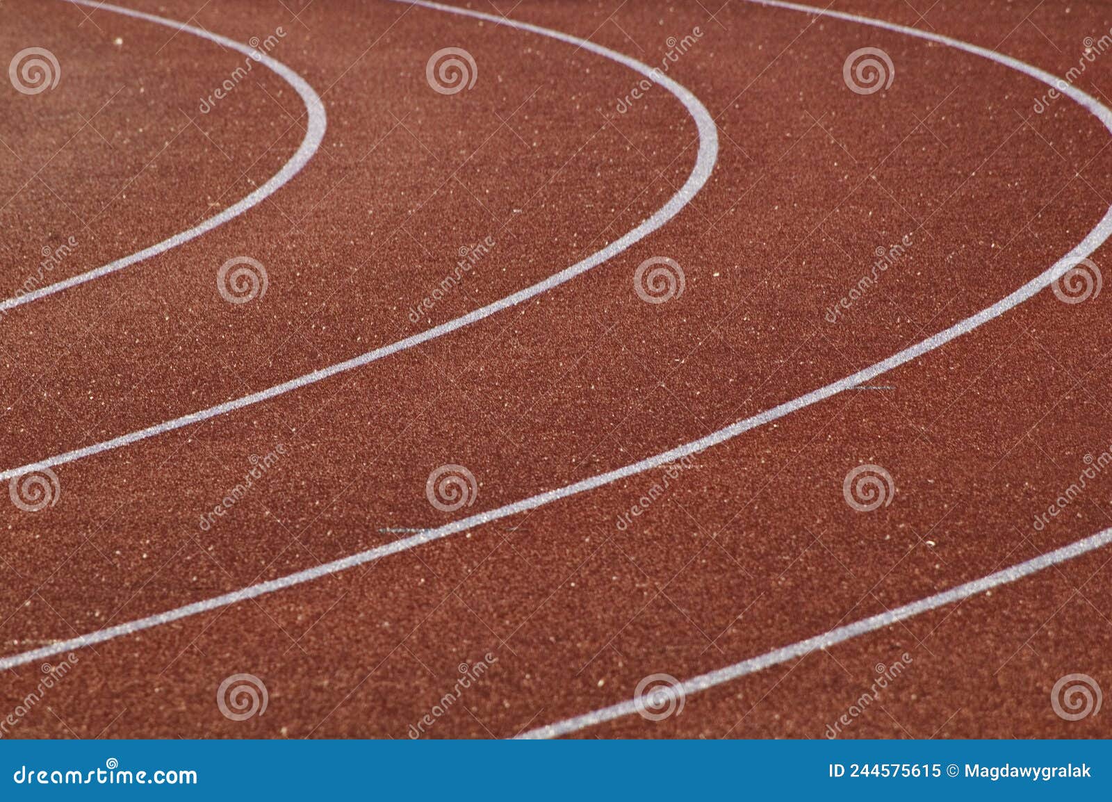 Stadium red plastic track stock image. Image of material - 244575615