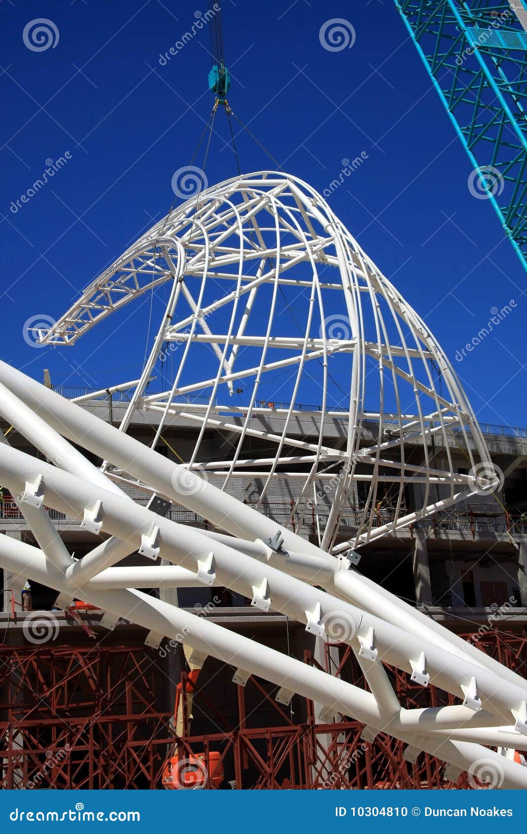 Stadium Roof Construction stock photo. Image of girder - 10304810