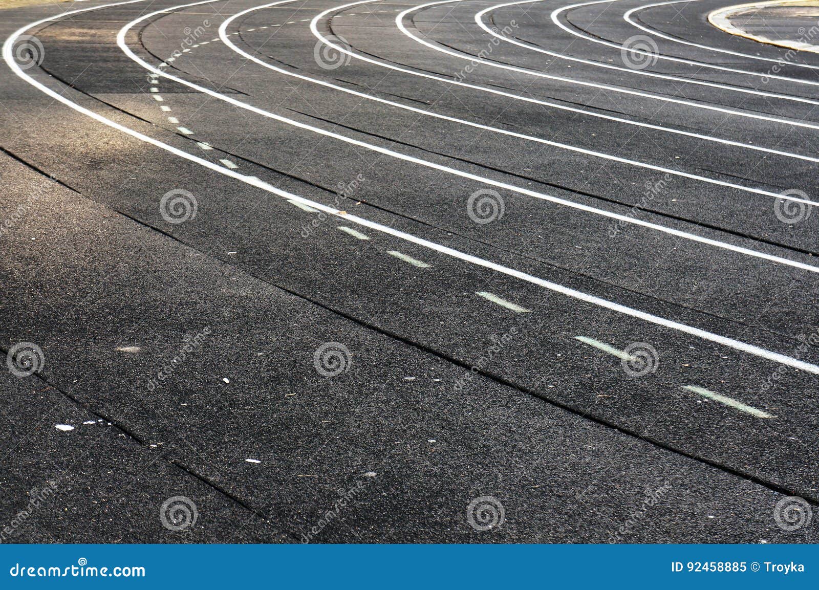 Stadium running track. stock image. Image of field, abstract - 92458885