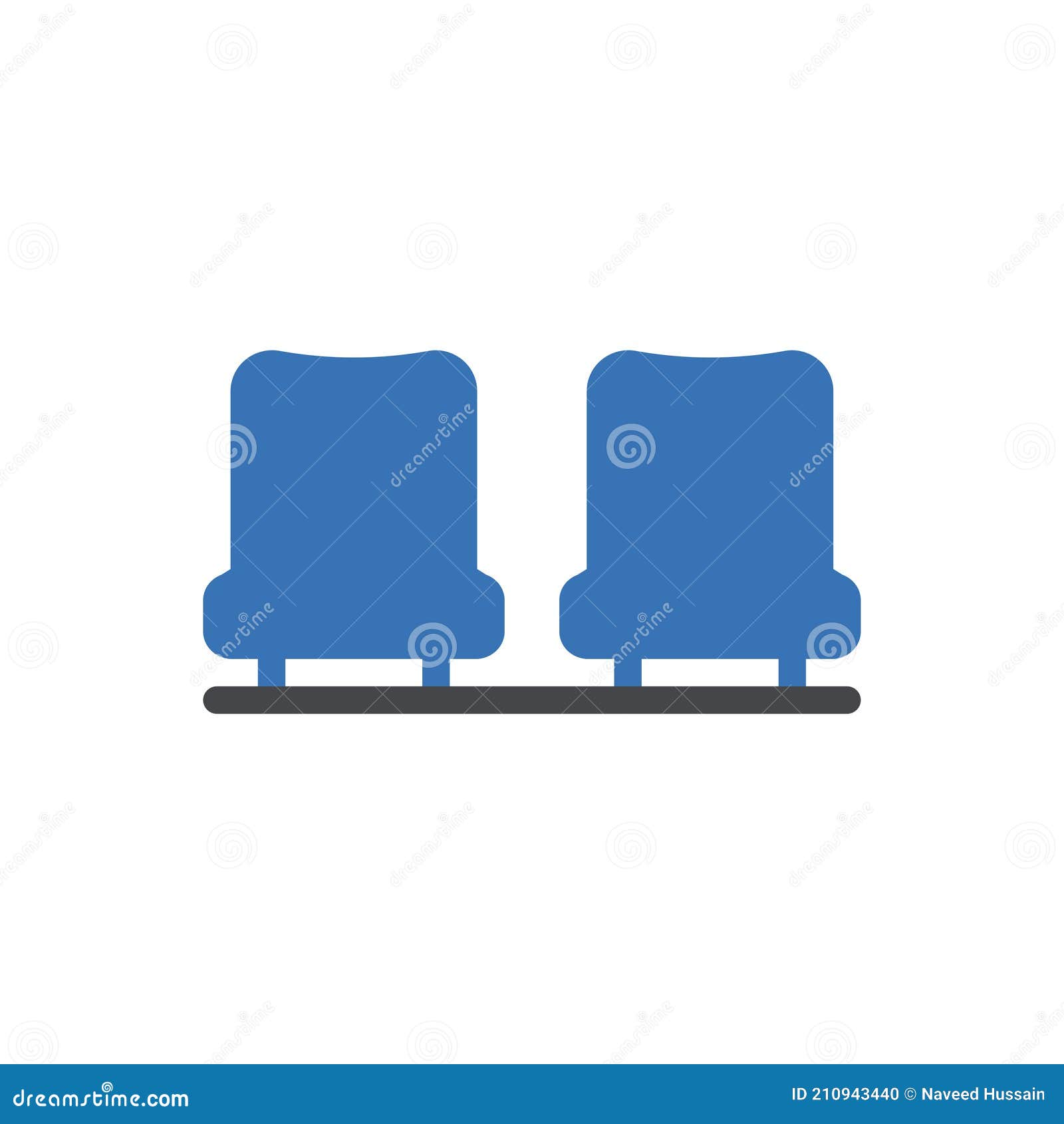Stadium seat stock vector. Illustration of chair, view - 210943440