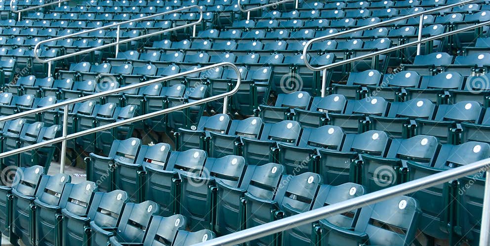 Stadium Seating stock image. Image of green, railing, seats - 2968957
