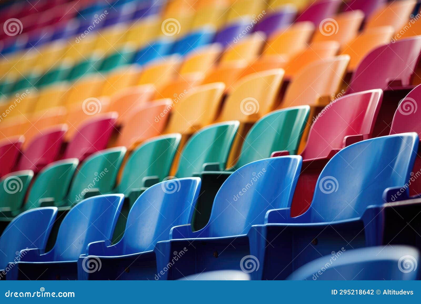 Stadium Seating, Focusing on Rows and Color Contrasts Stock Photo ...
