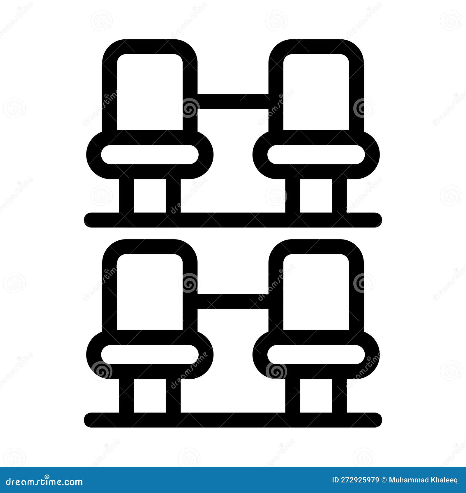 Stadium Seating Vector Thick Line Icon for Personal and Commercial Use ...