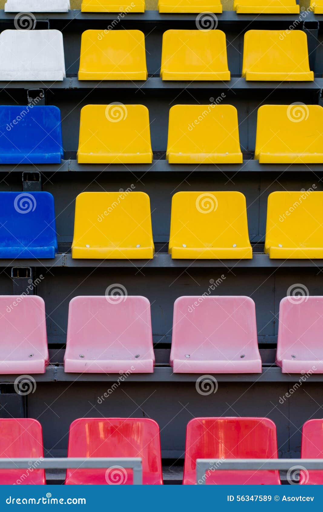 Stadium Seats Colored Closeup Stock Image - Image of impression, cell ...