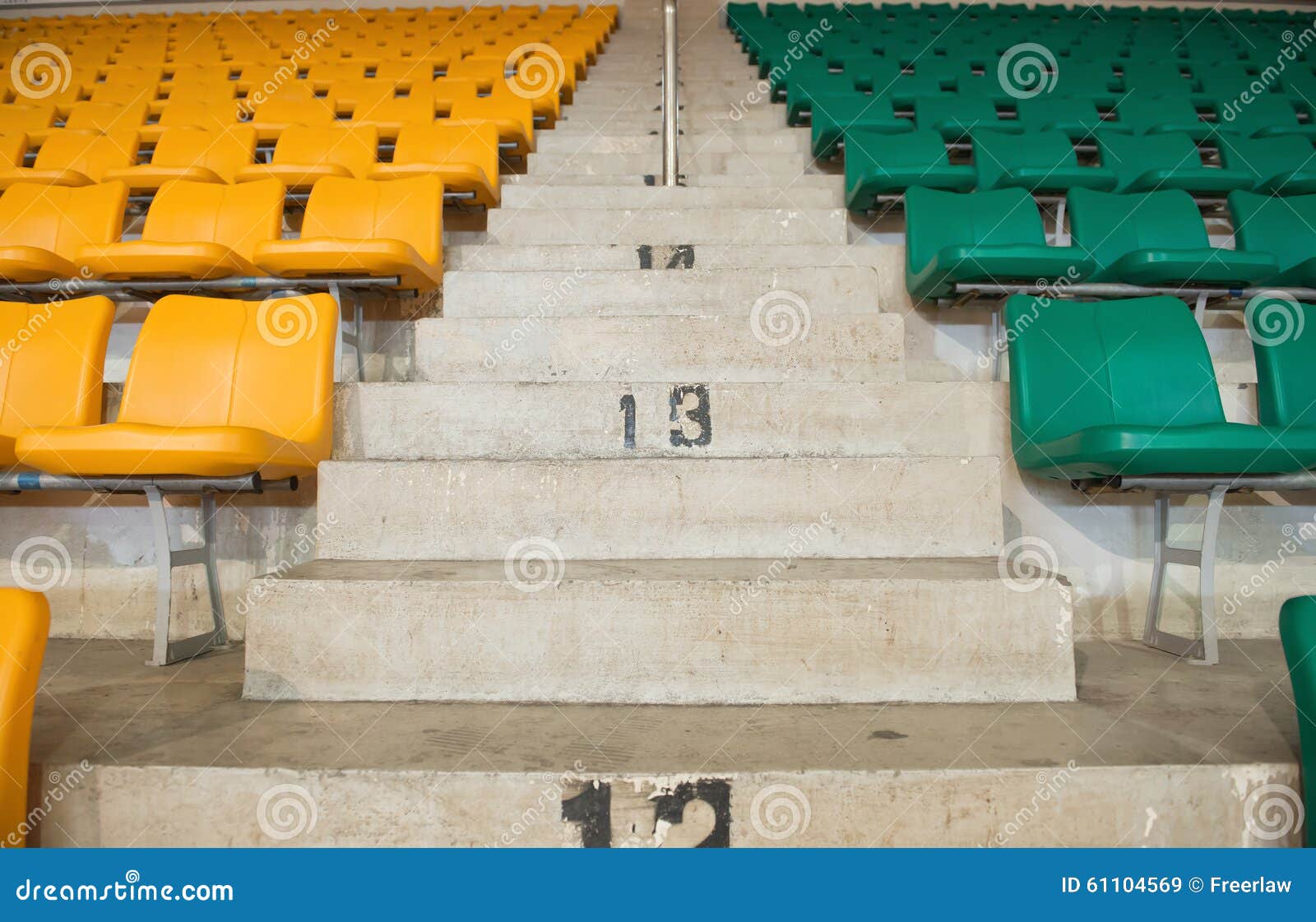 Stadium seats and stairs stock image. Image of seating - 61104569