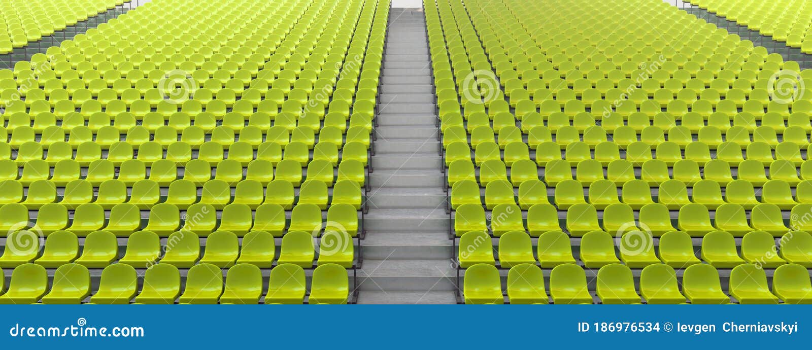 Stadium Sector with Empty Seats, 3D Illustration Stock Illustration ...