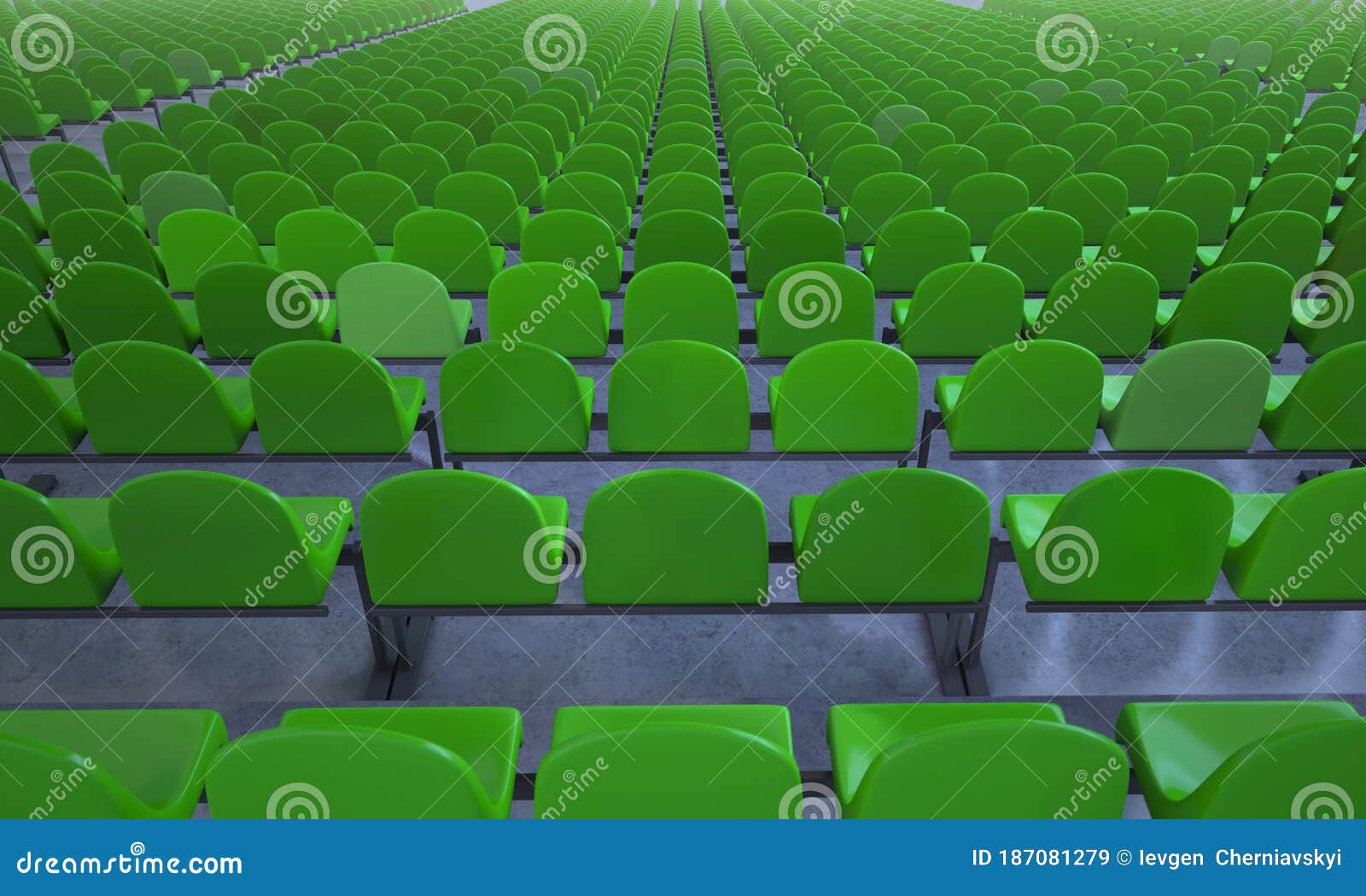 Stadium Sector with Empty Seats, 3D Illustration Stock Illustration ...