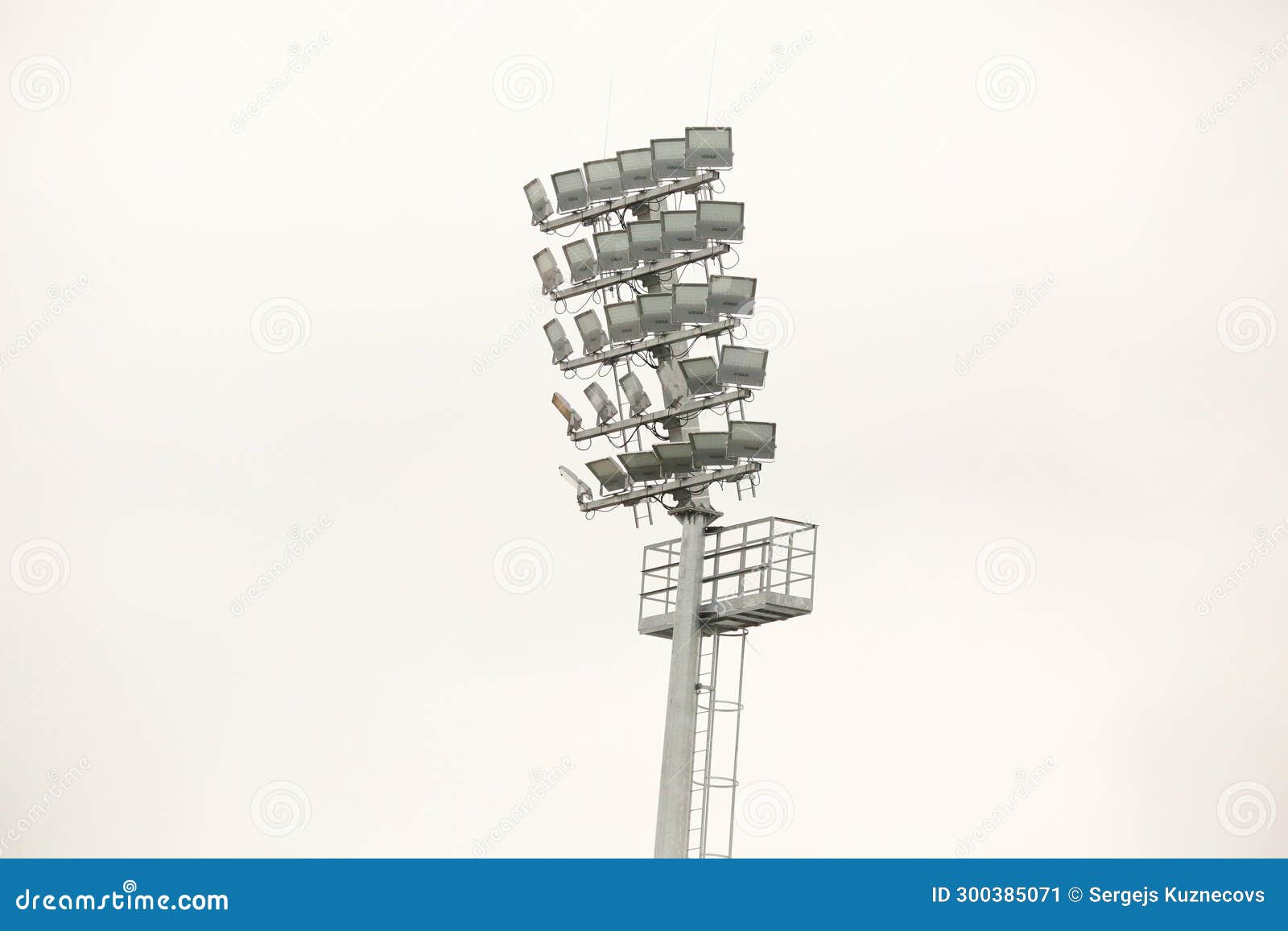 Stadium Spot Light with Blue Sky Background Stock Image - Image of ...