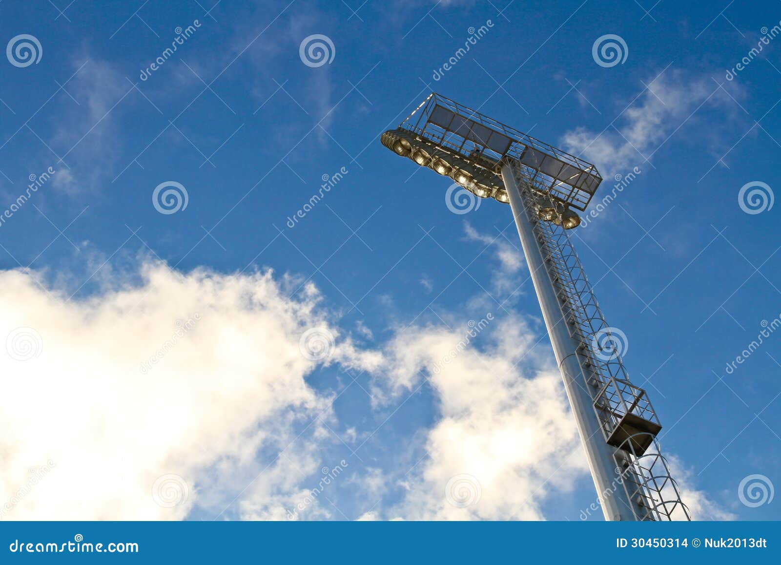 The Stadium Spot Light Post Stock Photo - Image of cloud, daytime: 30450314