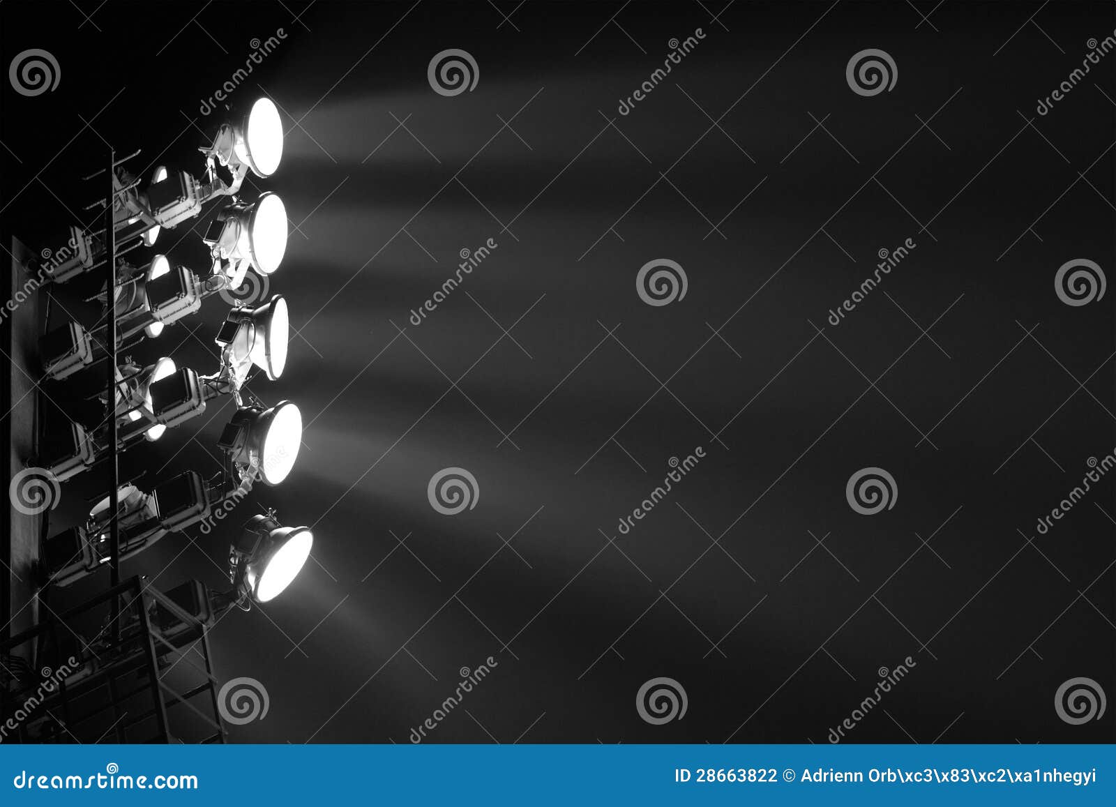 The Stadium Spot-light Tower Stock Photo - Image of concert, element ...