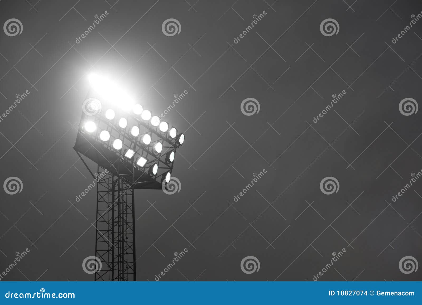 Stadium spotlights stock photo. Image of soccer, black - 10827074