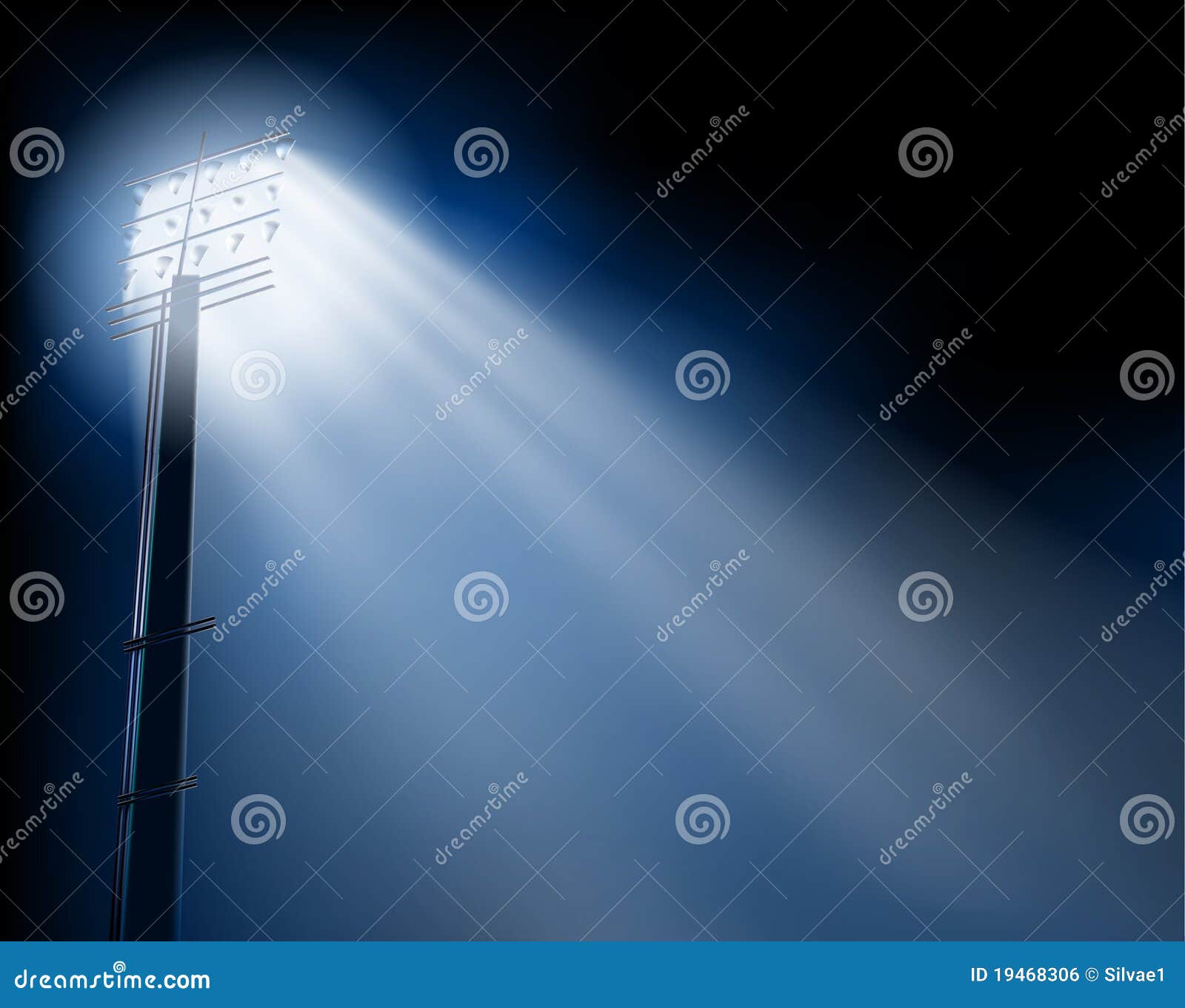 Stadium Spotlights. Football Field Directional Light Sources, Realistic ...