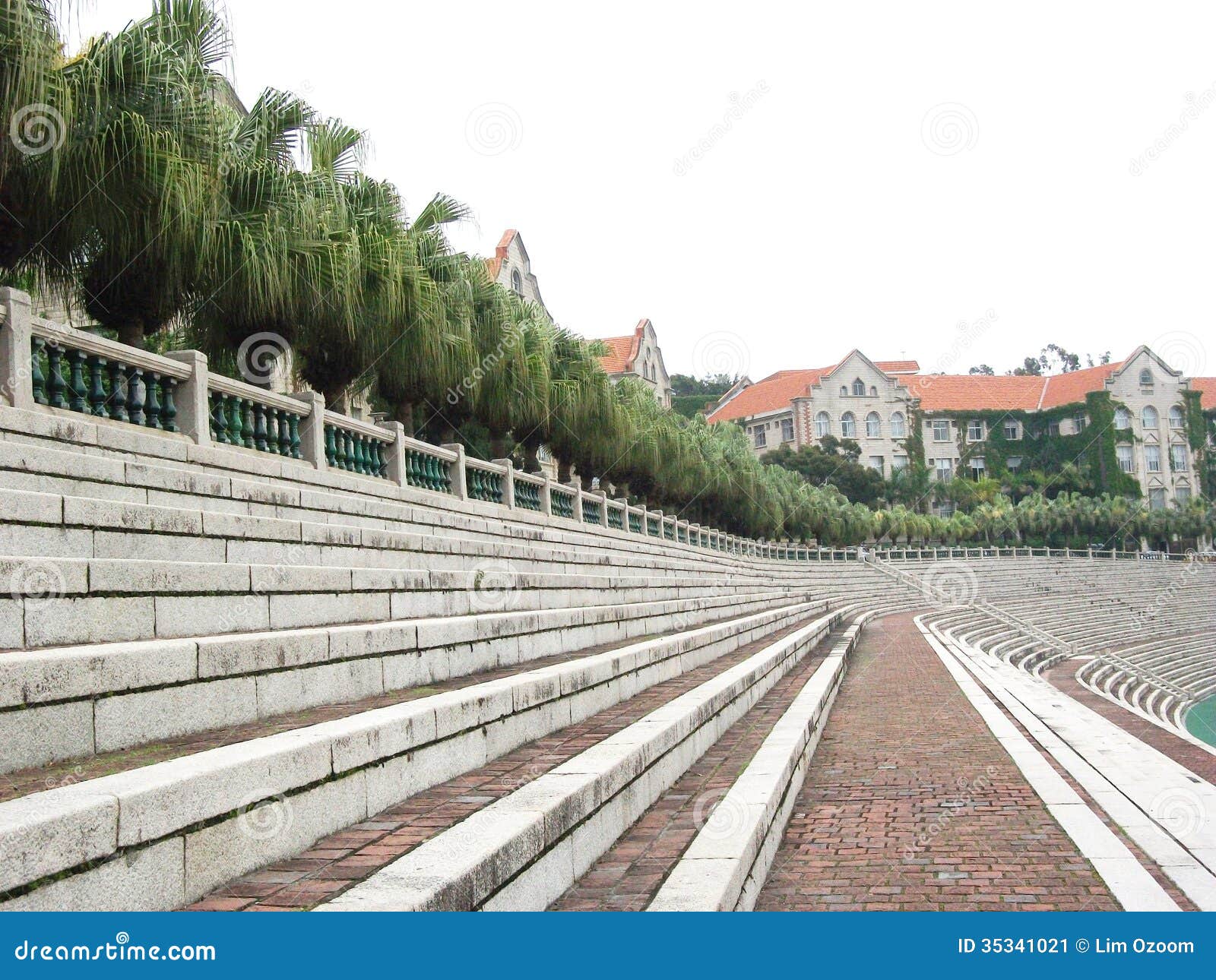 Stadium Stairs And Green Exit Symbol Stock Image | CartoonDealer.com ...
