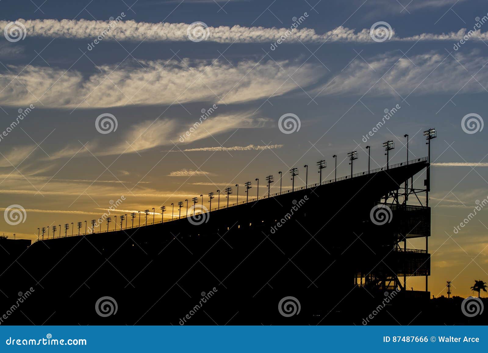 Stadium at Sunset stock photo. Image of racing, grandstand - 87487666