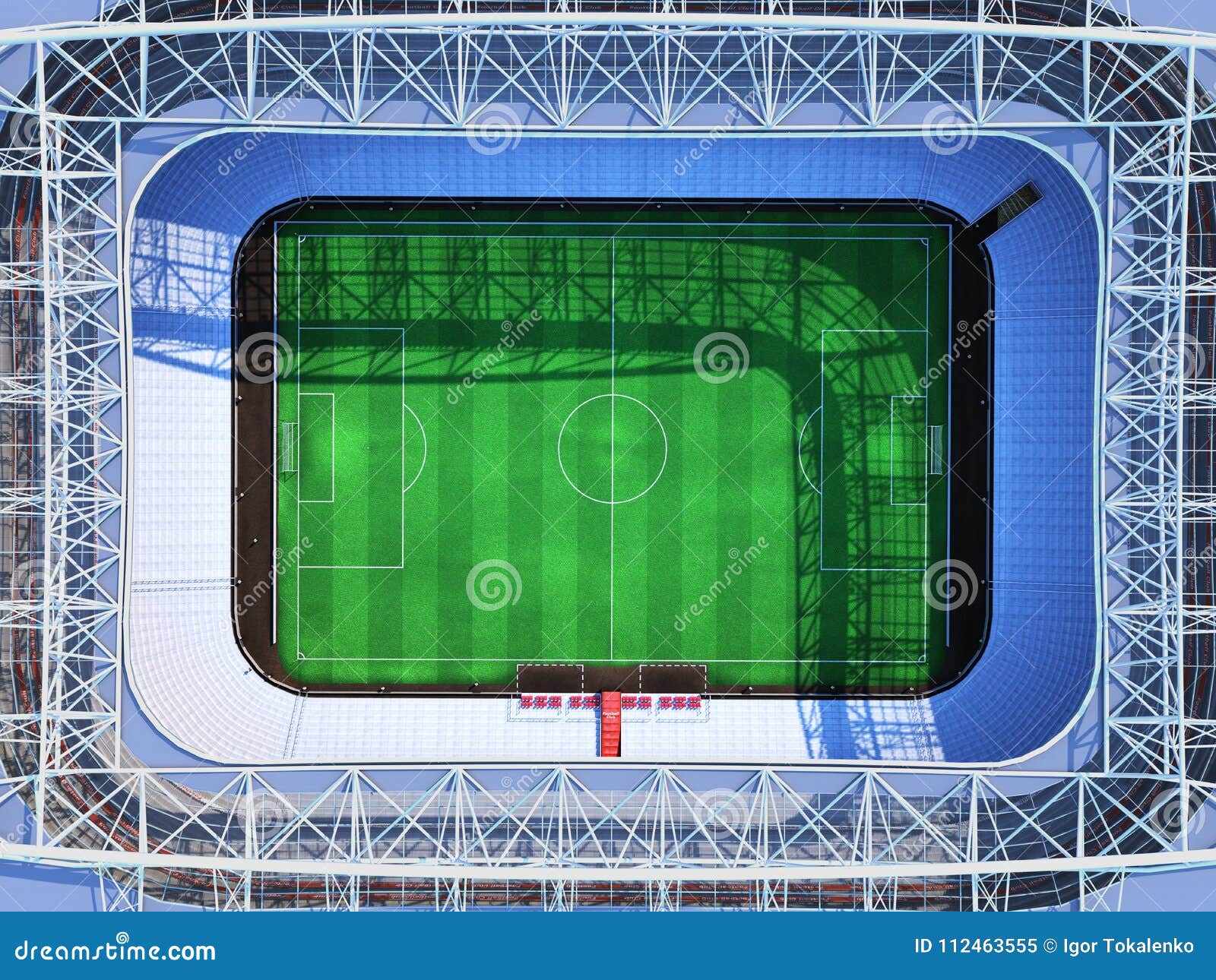 Stadium Top 3d Rendering the Imaginary Soccer Arena Stock Illustration ...