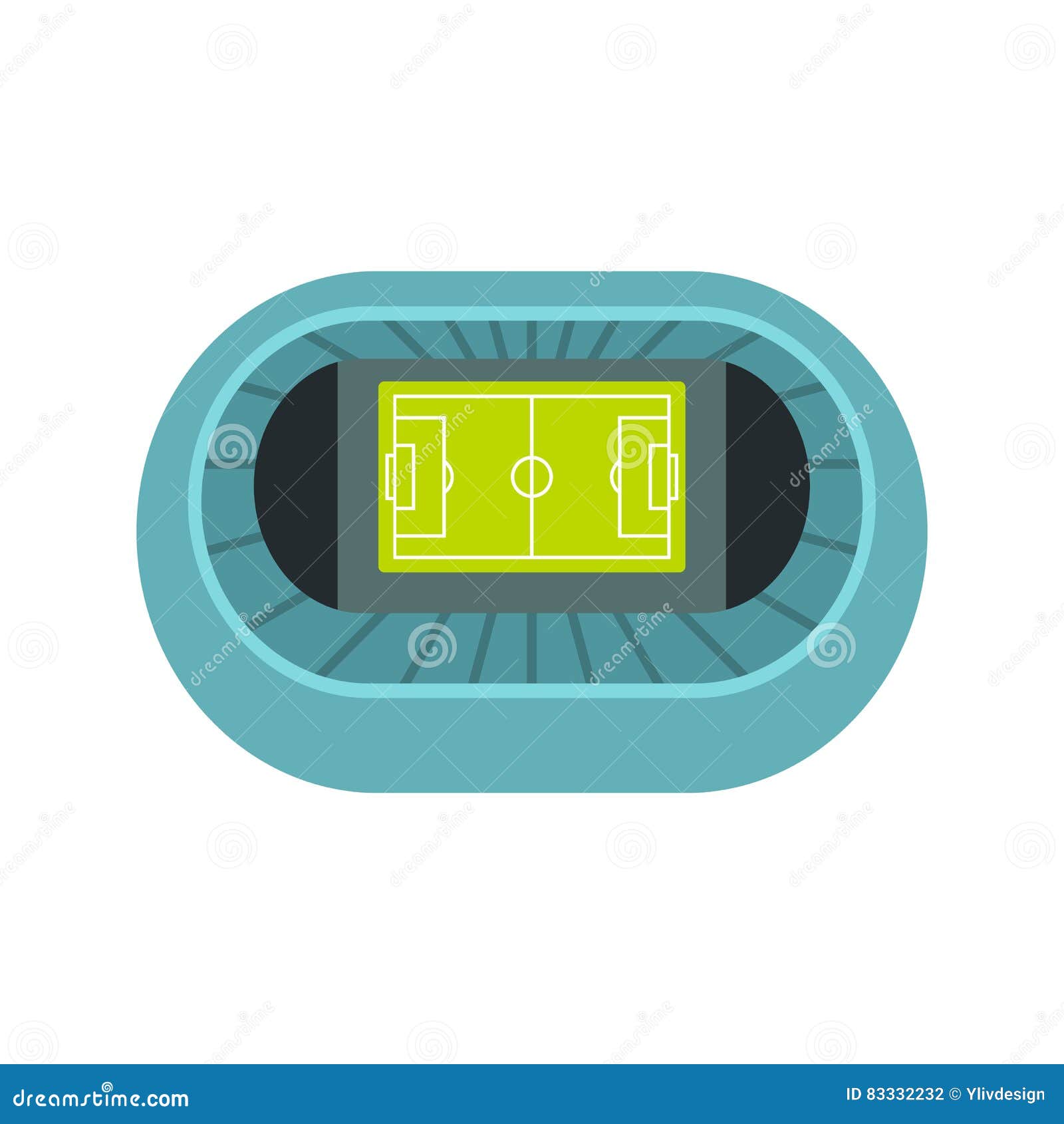 Stadium Top View Icon, Flat Style Stock Vector - Illustration of event ...